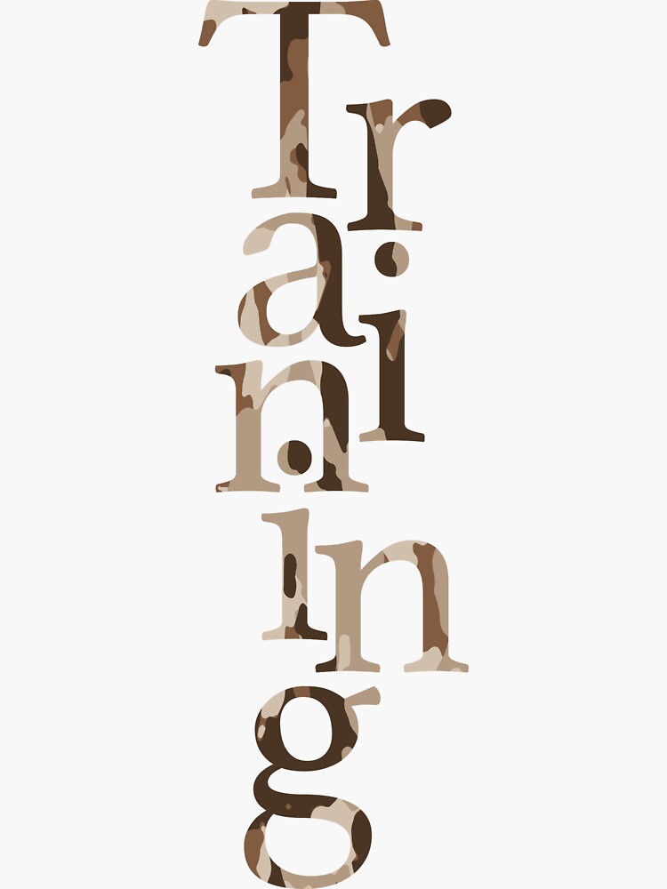 "Training font font design" Sticker for Sale by KleinJenny | Redbubble