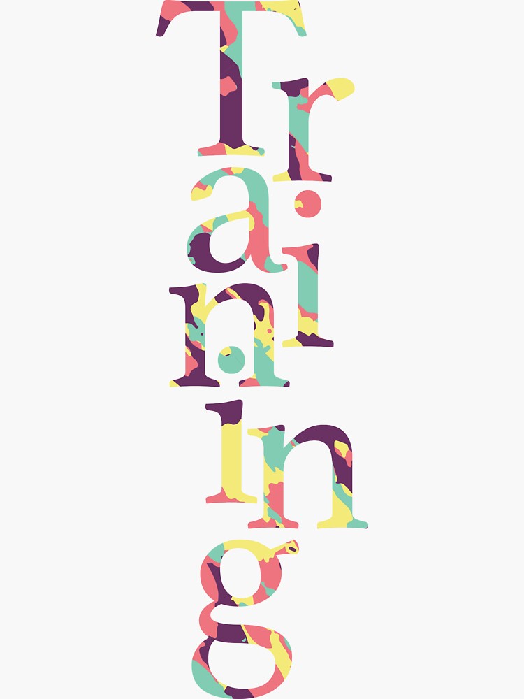 "Training font font design" Sticker for Sale by KleinJenny | Redbubble