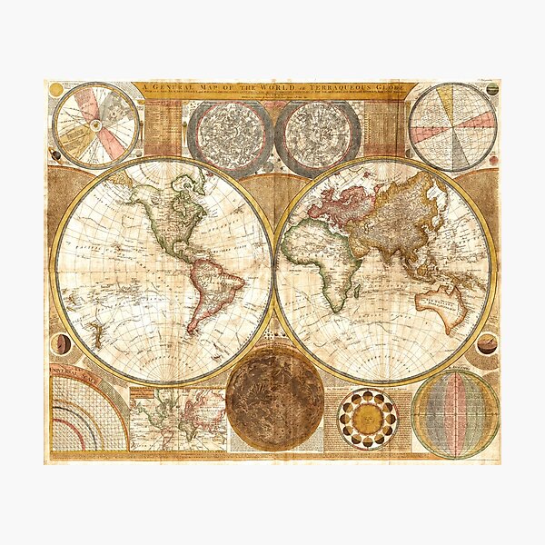 "Map Of The World" Photographic Print for Sale by FantasySkyArt | Redbubble