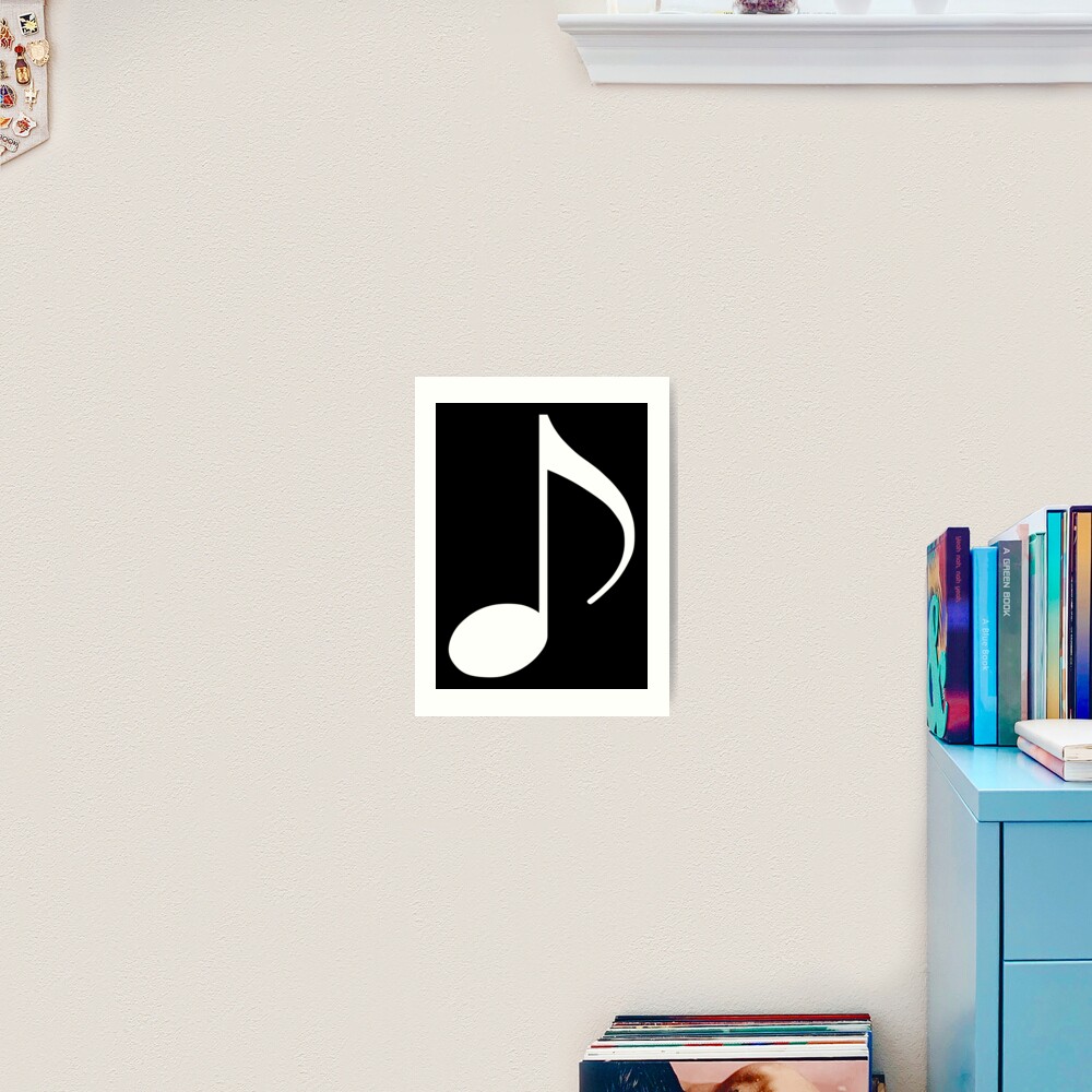 "Simple White Eighth Musical Note Icon ♪" Art Print by Dator | Redbubble