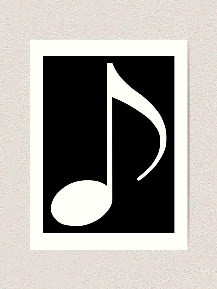 "Simple White Eighth Musical Note Icon ♪" Art Print by Dator | Redbubble