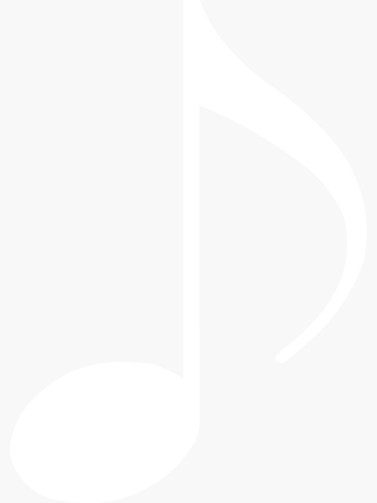 "Simple White Eighth Musical Note Icon ♪" Sticker by Dator | Redbubble