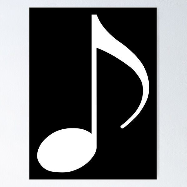 "Simple White Eighth Musical Note Icon Pattern" Poster for Sale by ...