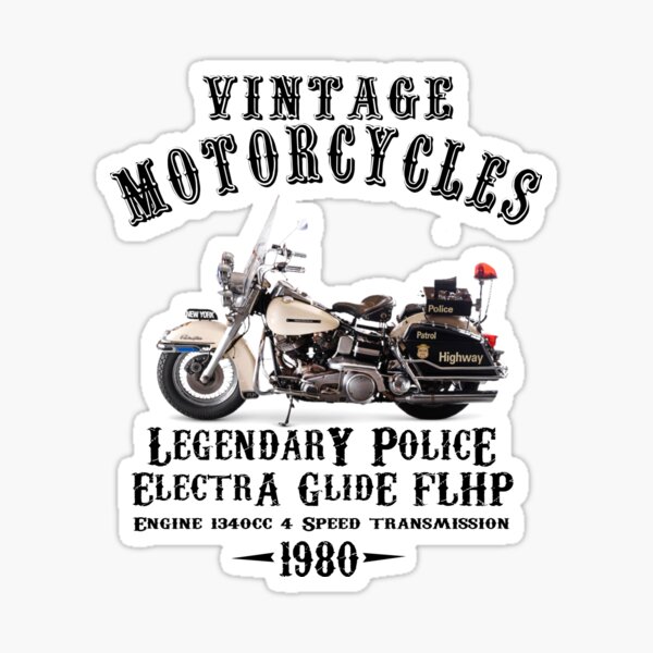 "Legendary Classic motorcycle Police Electra Glide," Sticker by ...