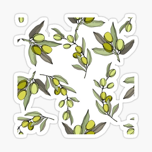 "Green Olives On A Vibrant Neon Blue Background" Sticker for Sale by ...