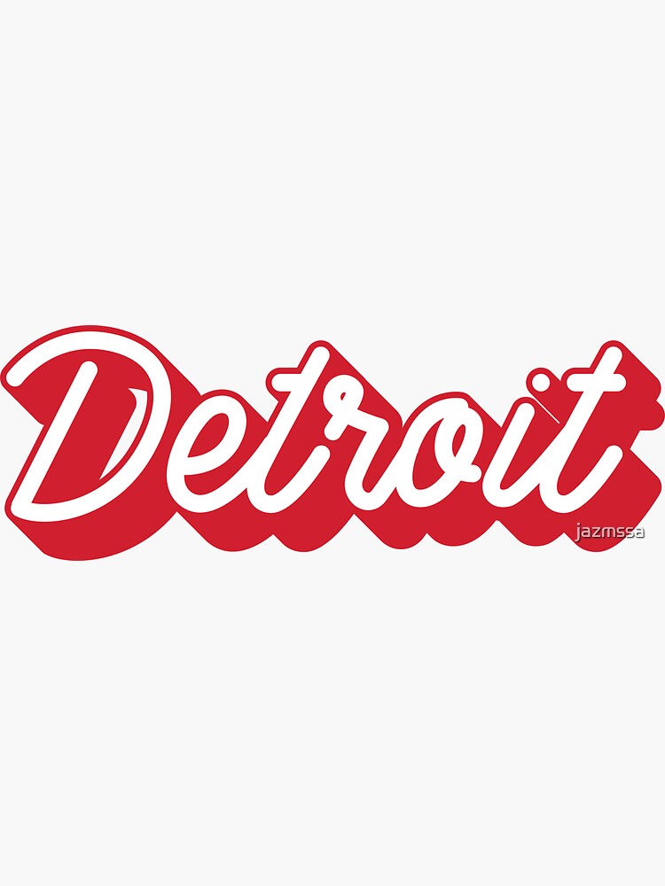 "Dimensional Script Detroit Hockey Souvenir, Sticker Look" Sticker for ...