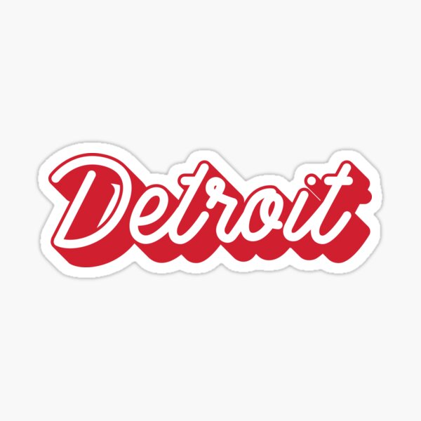 "Dimensional Script Detroit Hockey Souvenir, Sticker Look" Sticker for ...