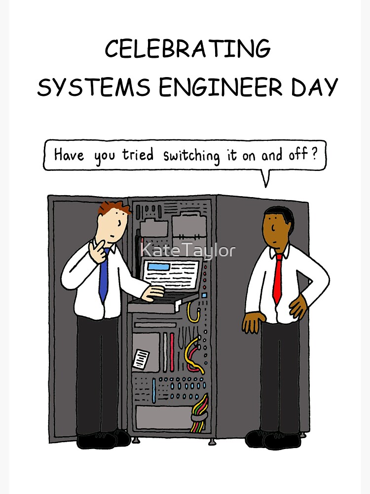 "Systems Engineer Day July Cartoon IT Men with Computer" Sticker for ...