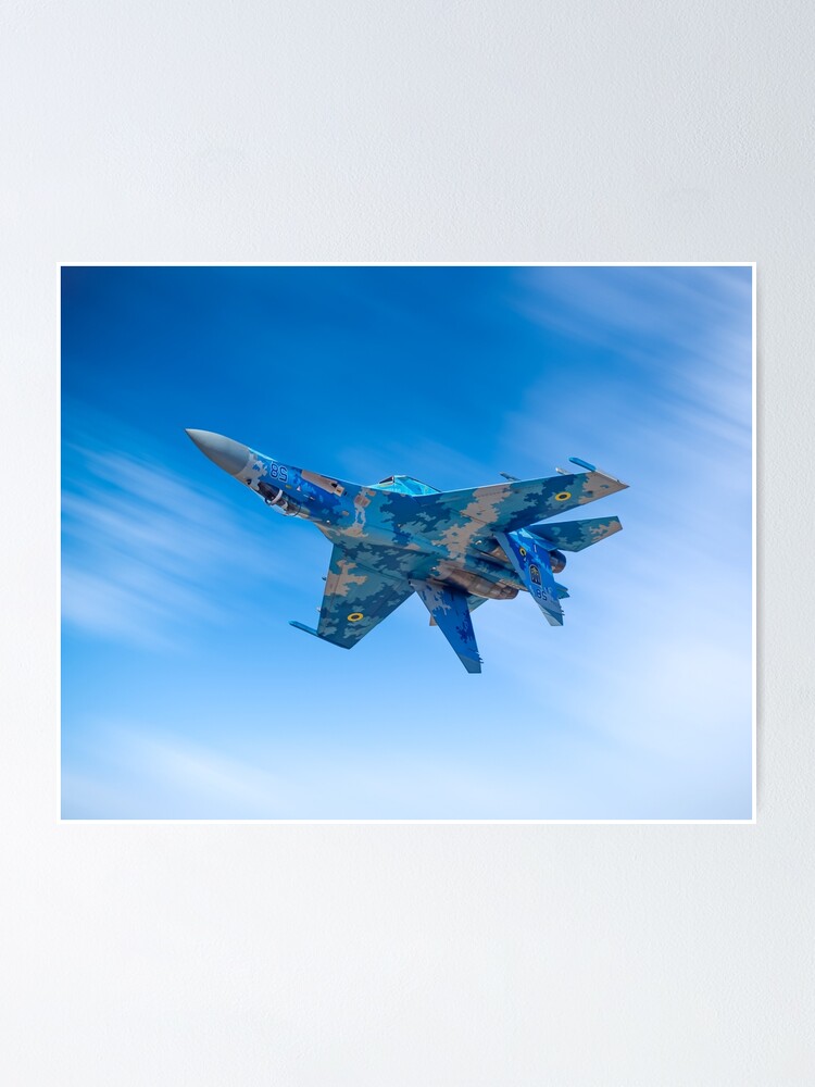 "Sukhoi SU-27 Flanker of the Ukrainian Air Force" Poster for Sale by ...
