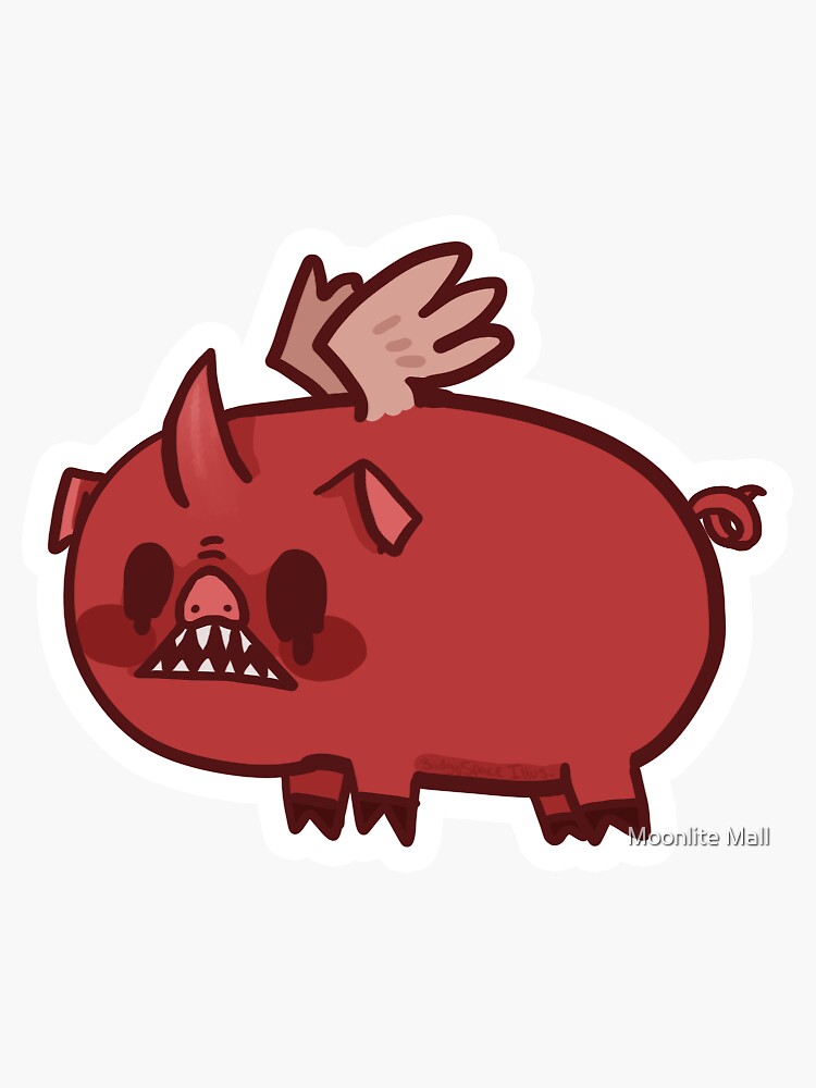 "Demon Pig" Sticker by StrawberryBunny | Redbubble