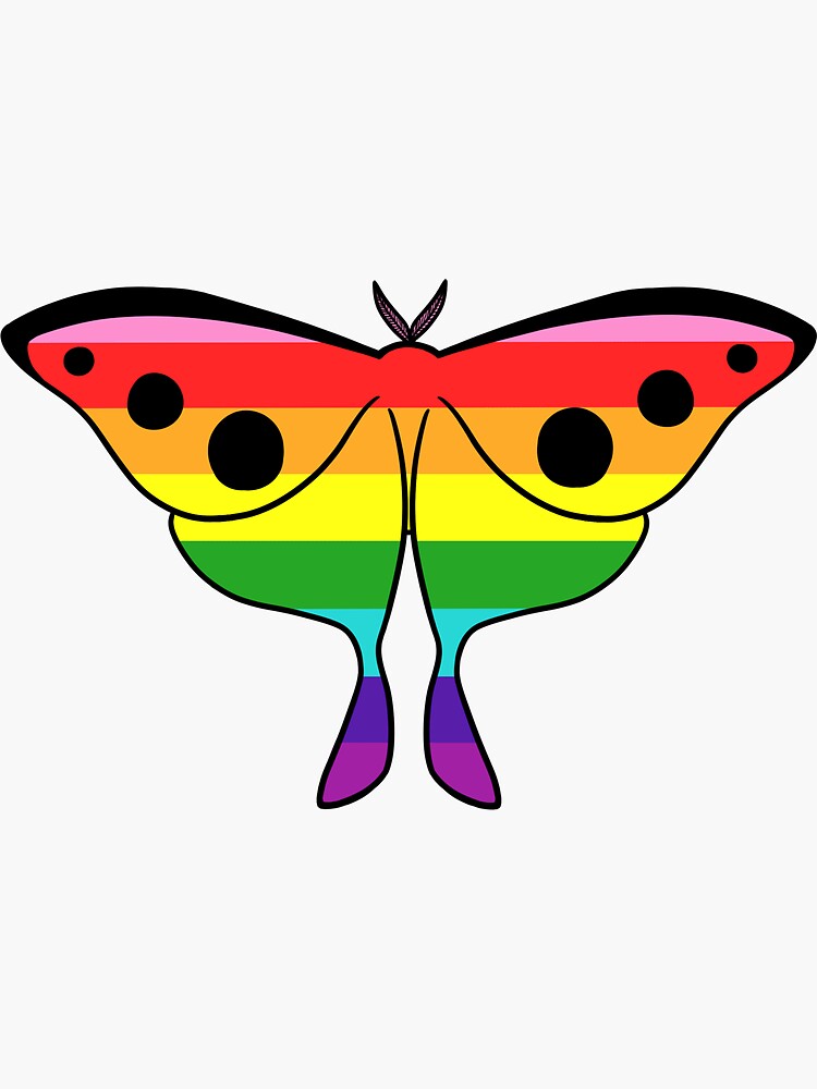 "Gay Pride Moth" Sticker for Sale by avesmx | Redbubble