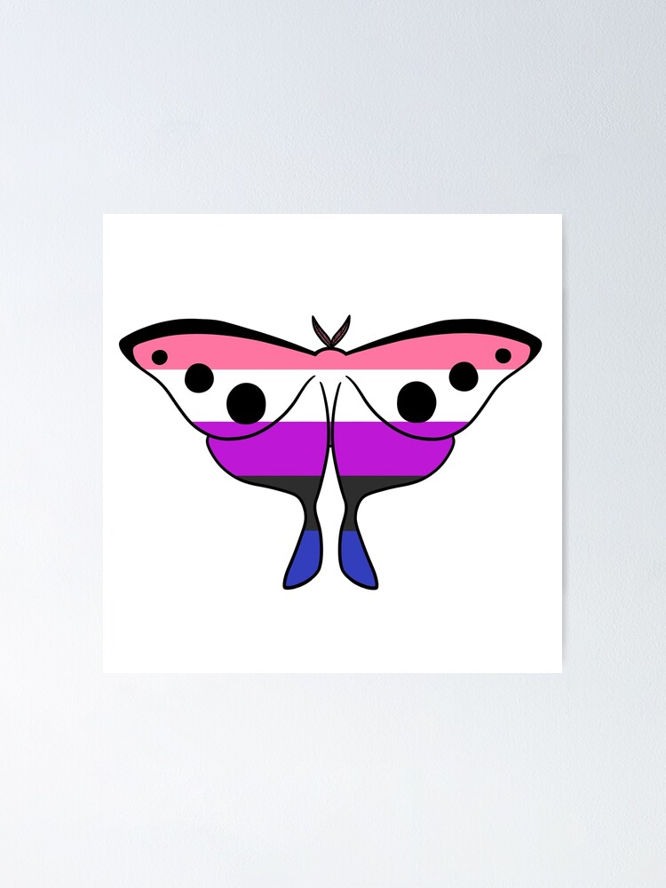 "Genderfluid Pride Moth" Poster for Sale by avesmx | Redbubble
