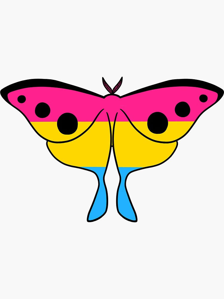 "Pan Pride Moth" Sticker for Sale by avesmx | Redbubble