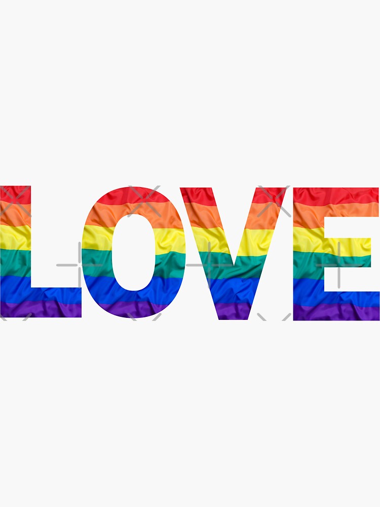 "Rainbow Love Word Art" Sticker for Sale by angelmalfoy | Redbubble
