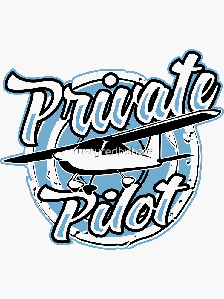"Private pilot Blue" Sticker for Sale by rustyredbubble | Redbubble