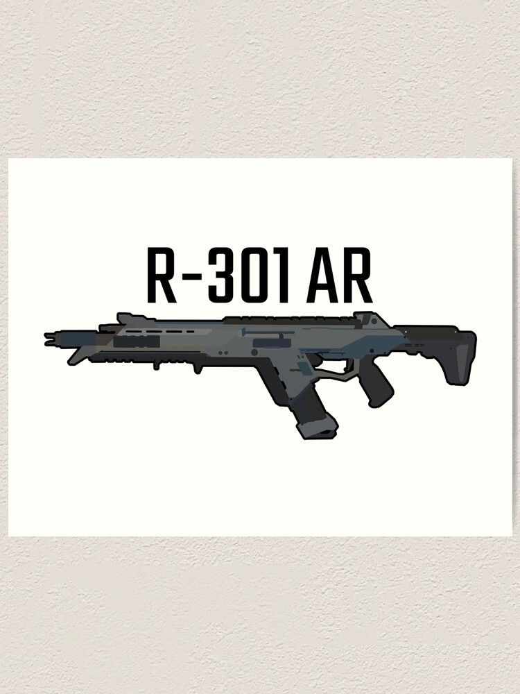 "Apex Legends R-301 Assault Rifle White" Art Print for Sale by ...
