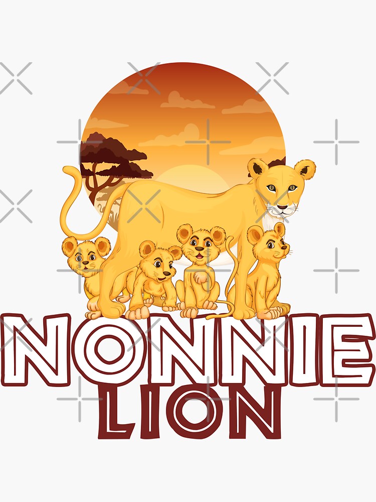 "Nonnie Lion - Big Cat Family Grandmother Mother" Sticker for Sale by ...