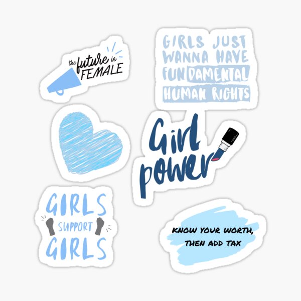 "Girl Power Blue Bundle Pack" Sticker for Sale by angelmalfoy | Redbubble