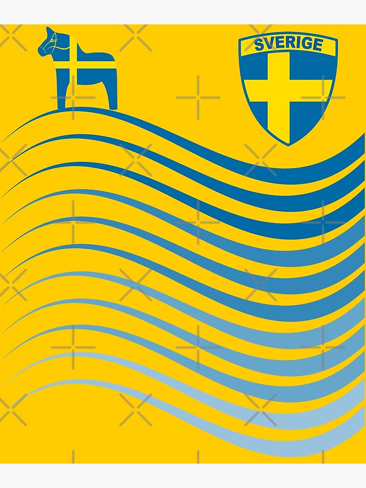 "Sweden Sverige Svede Dala Horse Swedish Flag" Poster for Sale by ...