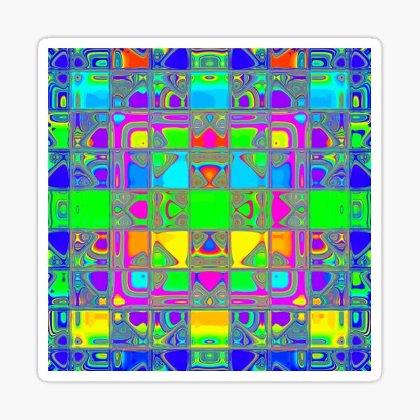 "Colorful Psychedelic Mandala Christian Cross Tile Pattern" Sticker by ...