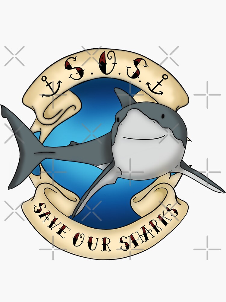 "Save our sharks" Sticker for Sale by Daniellemonika | Redbubble