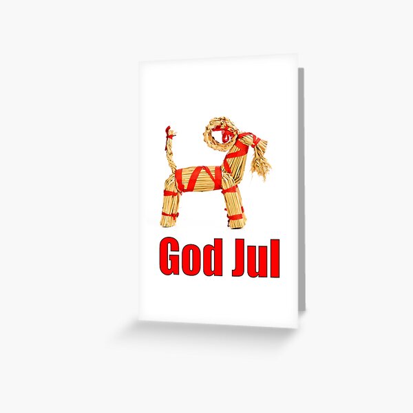"Swedish Straw Christmas Goat God Jul Nordic Julbock" Greeting Card for ...