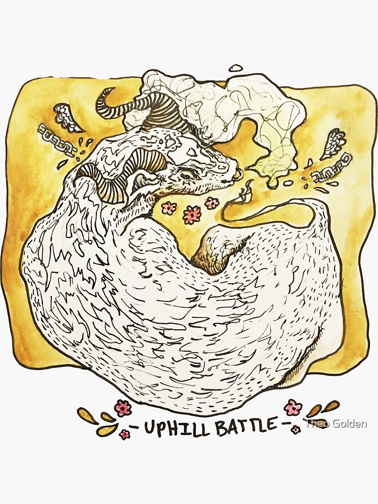 "Uphill Battle" Sticker for Sale by wizardbot | Redbubble