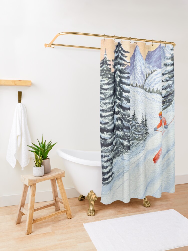 "Skiing - The Clear Lady Leader" Shower Curtain for Sale by billholkham ...