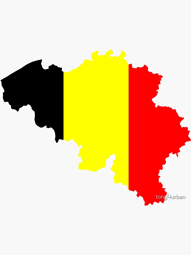 "Belgium flag map" Sticker by tony4urban | Redbubble