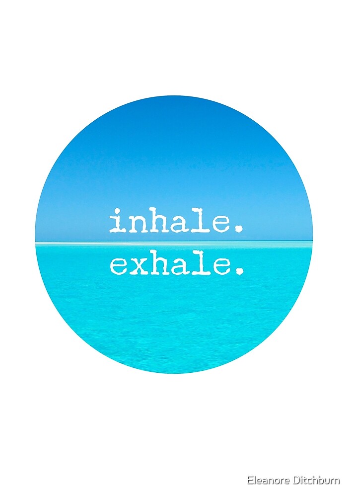 "Meditation Quote - Mindful Wall Art Inhale Exhale" by Woodland Doodles ...