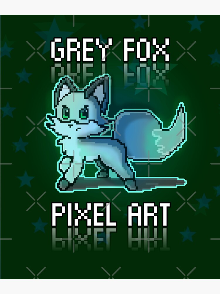 "Grey Fox - Pixel Art - Simple Retro Sprite - Old School Video Game ...