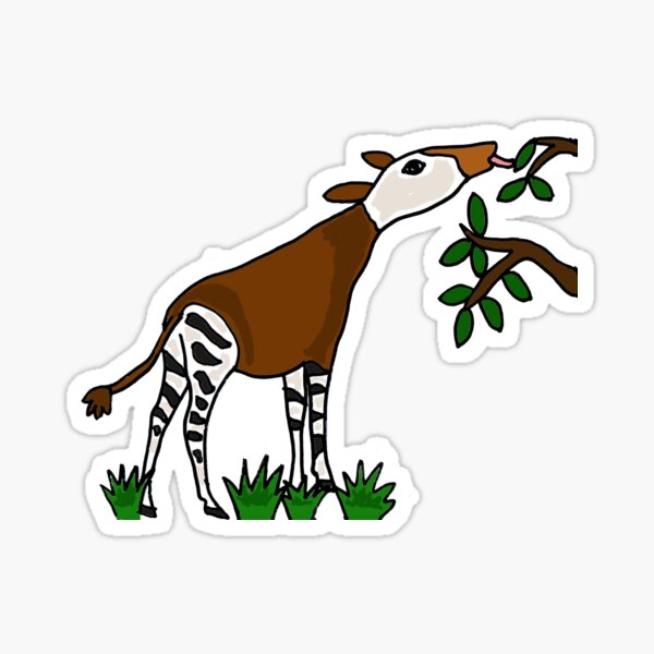 "Cool Okapi Cartoon" Sticker by naturesfancy | Redbubble