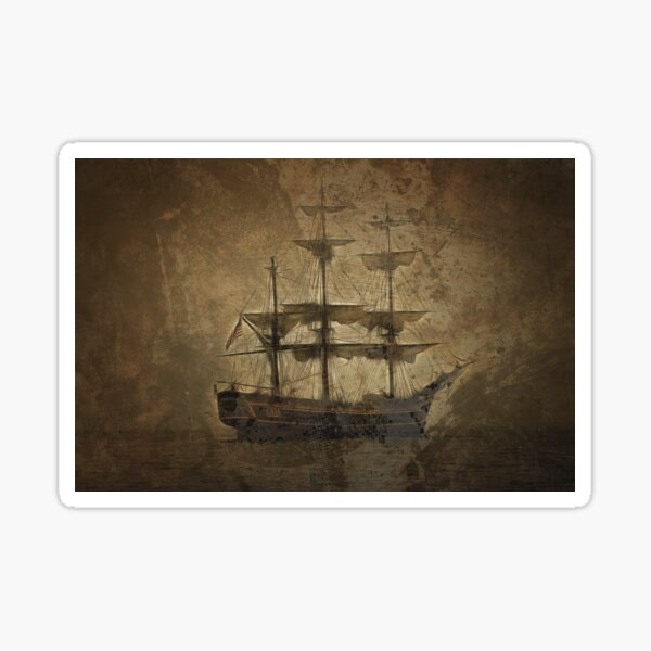 "Schooner" Sticker for Sale by ONE-ART | Redbubble