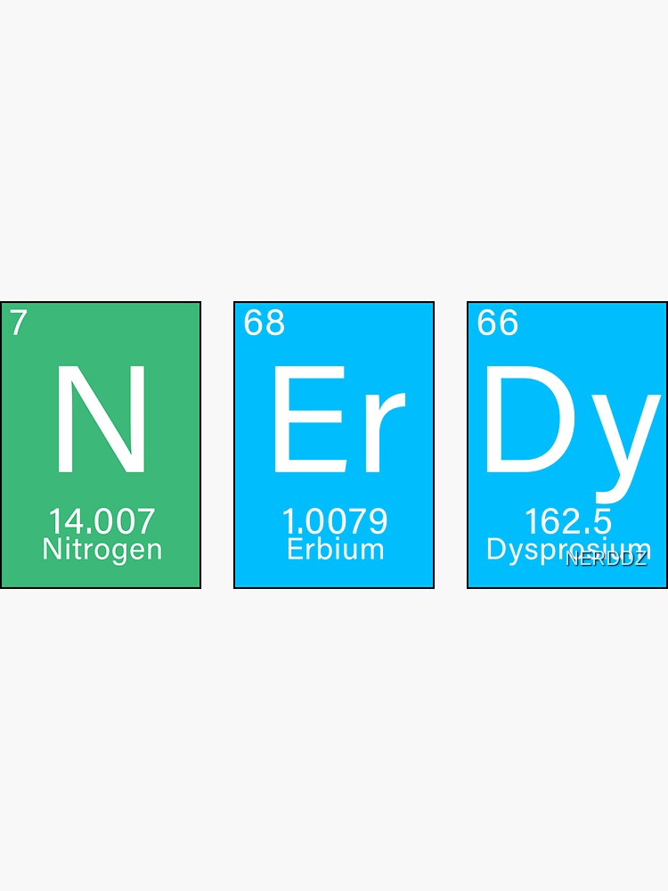 "Nerd - Periodic Table" Sticker for Sale by NERDDZ | Redbubble