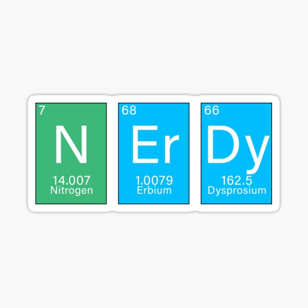 "Nerd - Periodic Table" Sticker for Sale by NERDDZ | Redbubble
