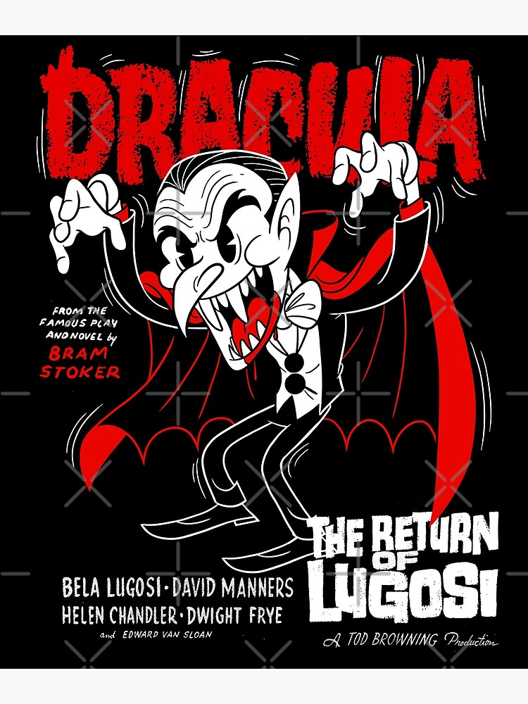 "Bram Stoker Dracula Return Lugosi old Cartoon Poster " Poster for Sale ...