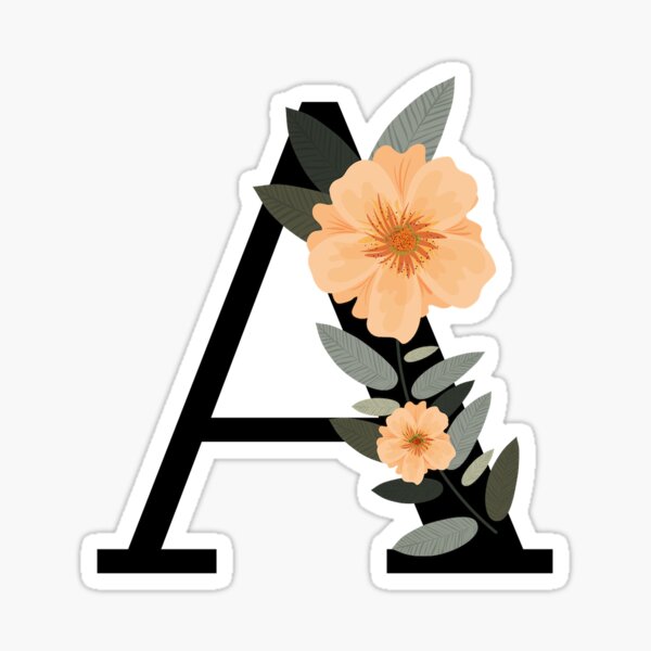 "Flower Monogram Letter A" Sticker for Sale by PenningtonArt | Redbubble