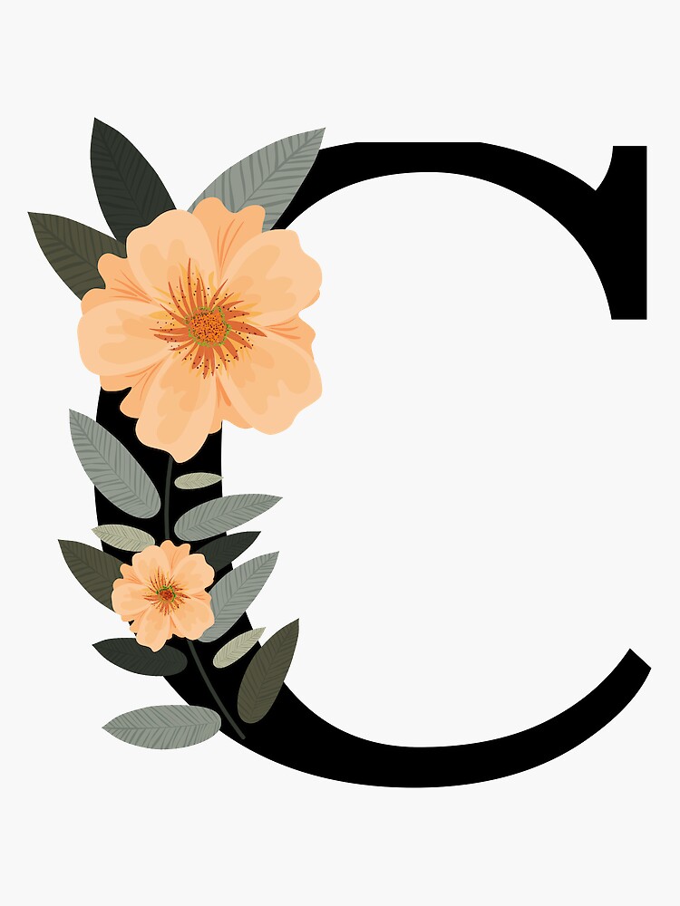 "Flower Monogram Letter C" Sticker for Sale by PenningtonArt | Redbubble