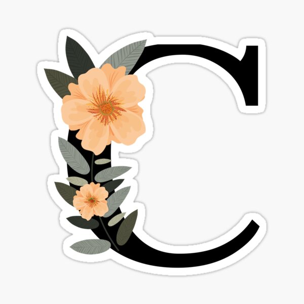 "Flower Monogram Letter C" Sticker for Sale by PenningtonArt | Redbubble