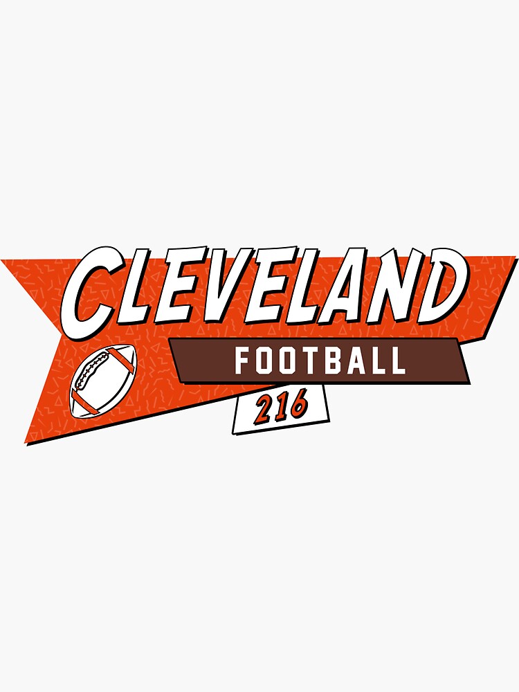 "Cleveland 90s Retro Football" Sticker for Sale by SSFootball | Redbubble
