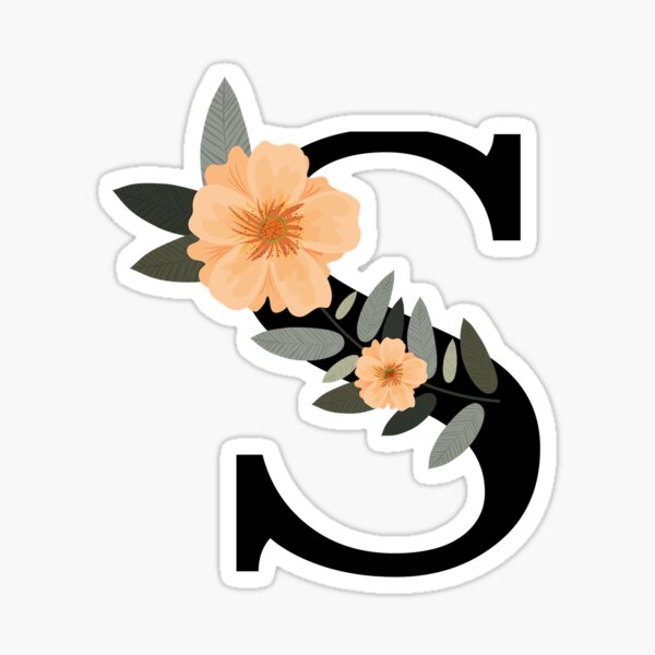 "Flower Monogram Letter S" Sticker for Sale by PenningtonArt | Redbubble