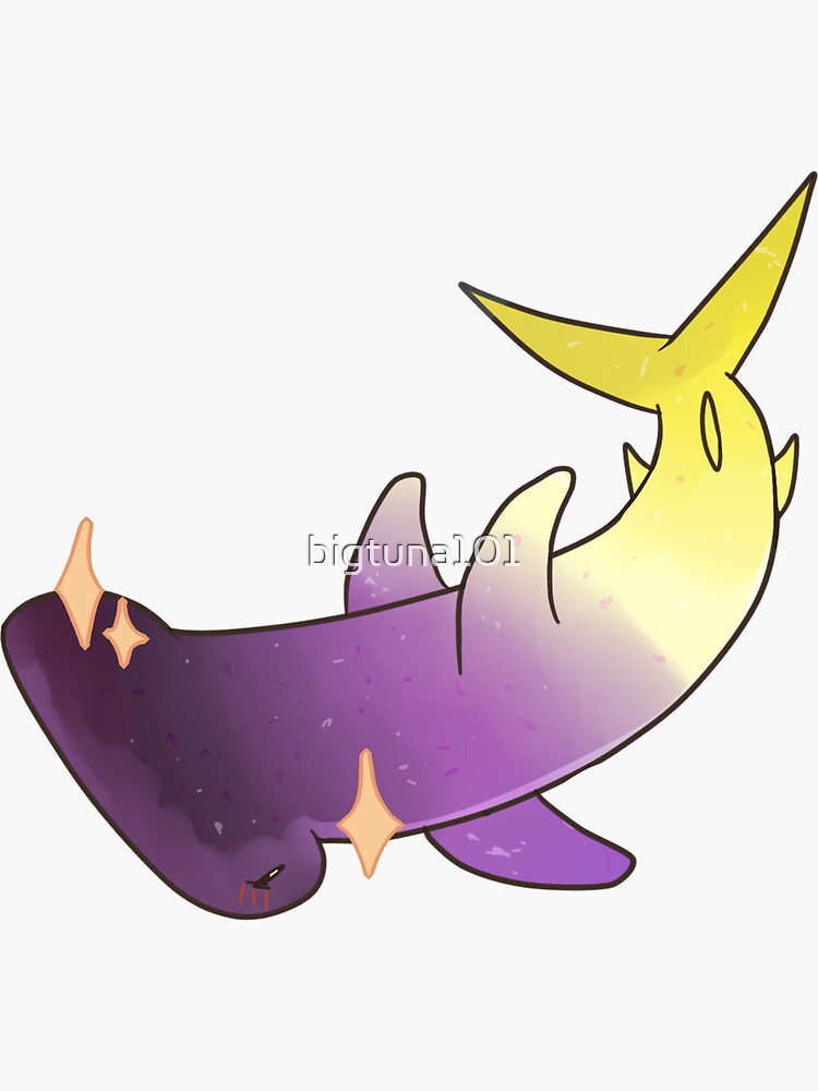 "Nonbinary Pride Shark Sticker " Sticker for Sale by bigtuna101 | Redbubble
