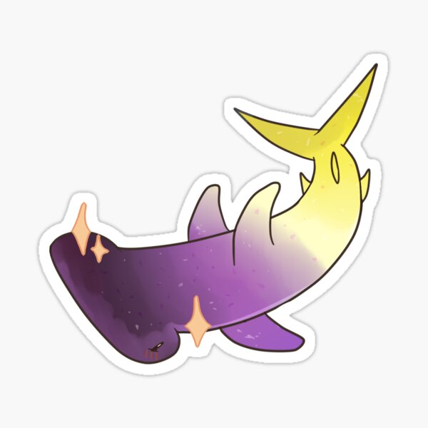 "Nonbinary Pride Shark Sticker " Sticker for Sale by bigtuna101 | Redbubble