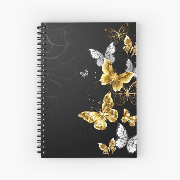 "Gold and White Butterflies" Spiral Notebook for Sale by Blackmoon9 ...