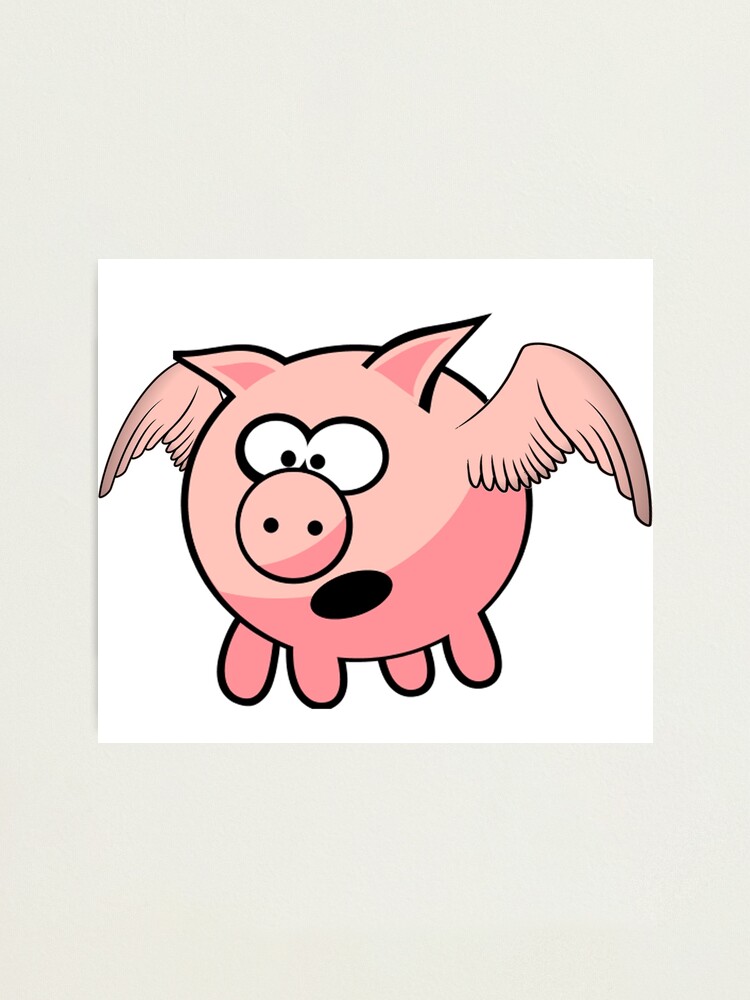 "Pigs May Fly - Flying Pig T-Shirt Duvet Sticker" Photographic Print ...