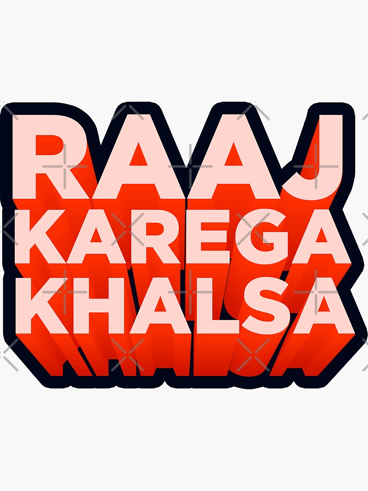 "Raj Karega Khalsa - sikh designs" Sticker by SIXPLANES | Redbubble