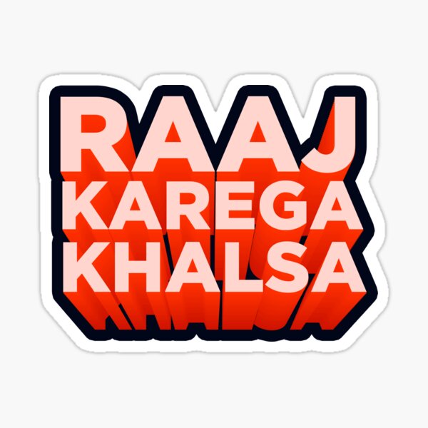 "Raj Karega Khalsa - sikh designs" Sticker by SIXPLANES | Redbubble