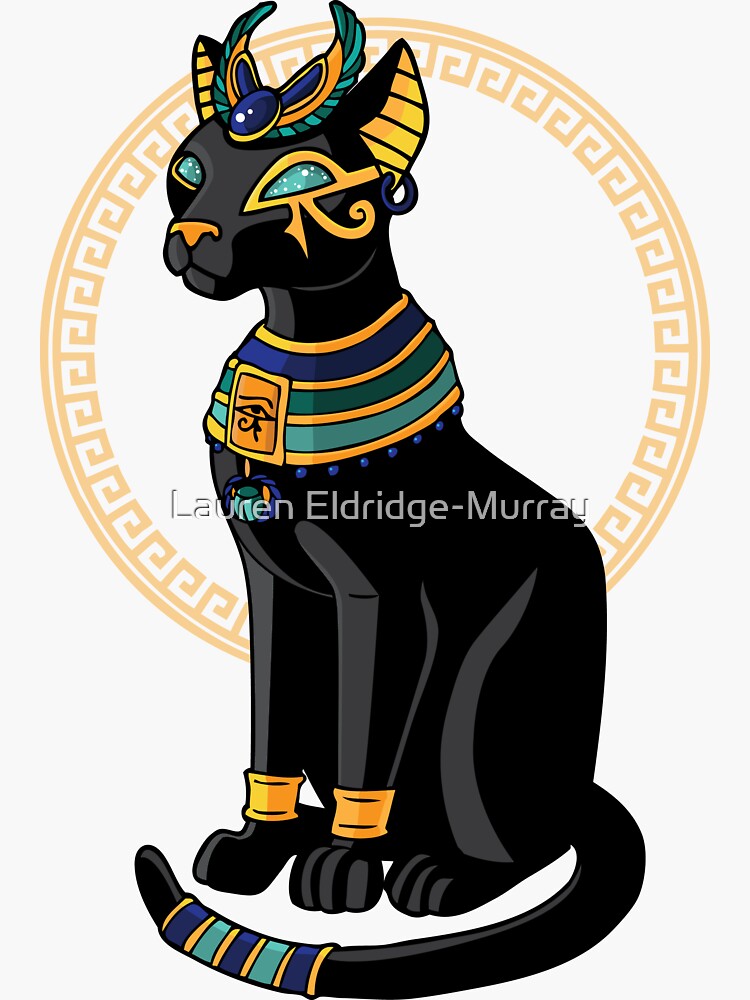 "Aziza - Egyptian Cat" Sticker for Sale by retrocharm | Redbubble