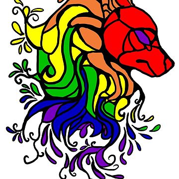 "pride wolf" Sticker for Sale by cheetahjevams | Redbubble