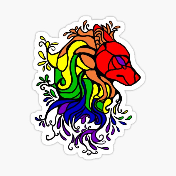 "pride wolf" Sticker for Sale by cheetahjevams | Redbubble